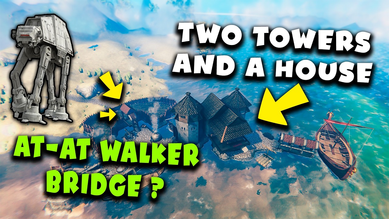 Two Towers and a House | AT-AT Walker Bridge? | Valheim - YouTube