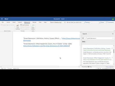Using Word online to help with your Bibliography - YouTube