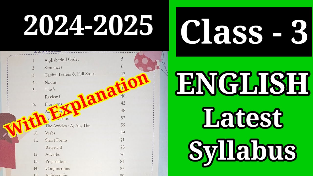 Class 3 ENGLISH Latest Syllabus Class 3 Syllabus 2024 2025 YouTube class-3-english-latest-syllabus-class-3-syllabus-2024-2025-youtube