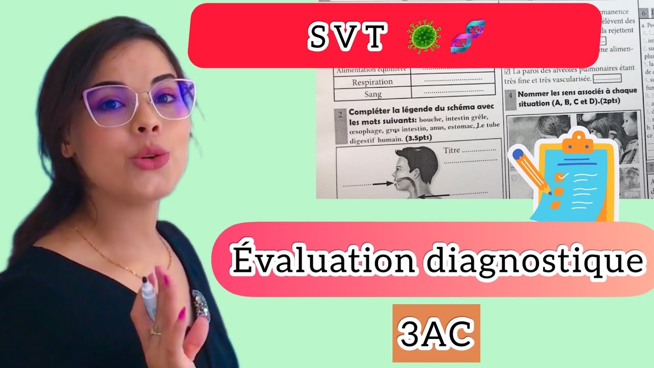 Evaluation diagnostic SVT 3AC تقويم الدعم علوم الحياة و الأرض سنة ...