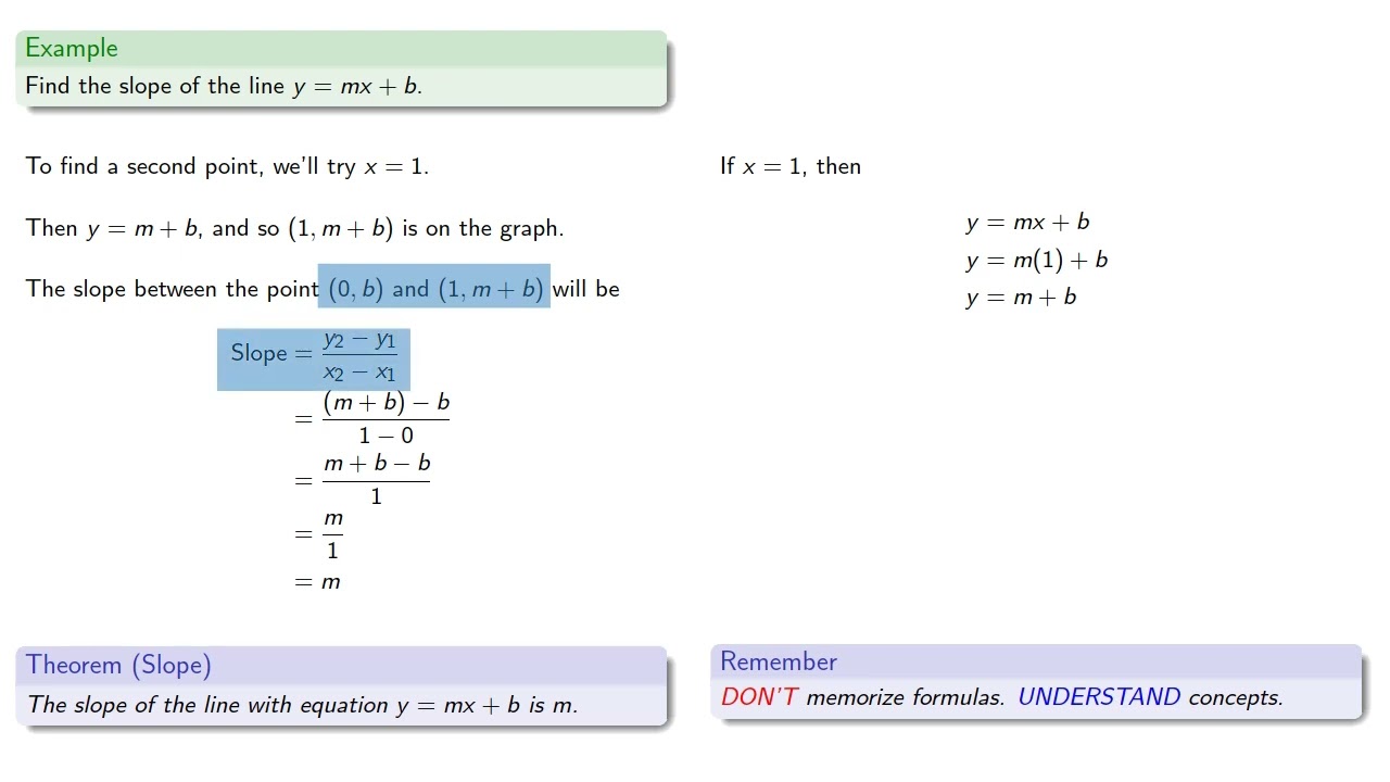 Slope And Intercept From Equation YouTube Slope And Intercept From Equation YouTube