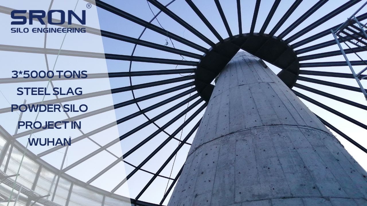 (6)3*5000 Tons Steel Slag Powder Silo Project in Wuhan - YouTube