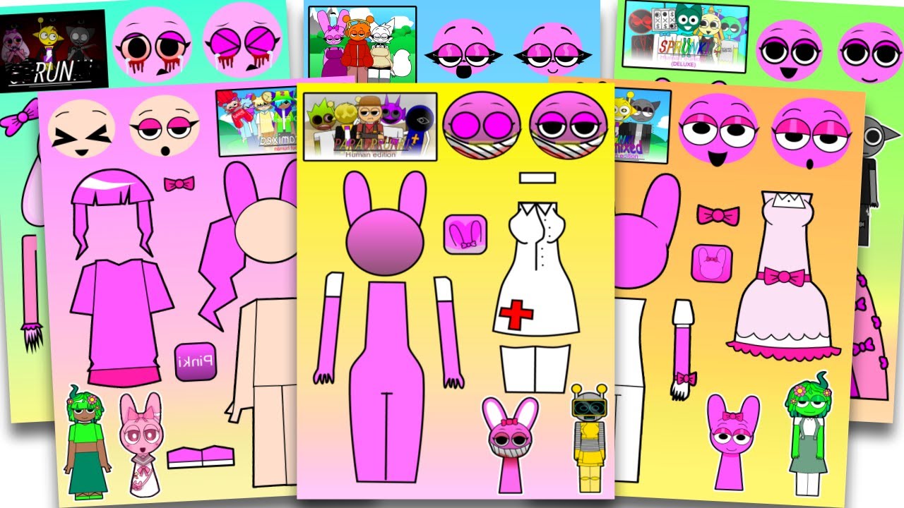 Sprunki All PINKI Edition Sticker Book 🩷 스프런키 핑키 에디션 스티커북 DIY - YouTube