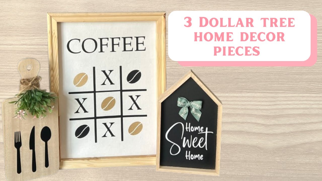 Three Home Decor Pieces Using Dollar Tree blanks and supplies | Cricut ...