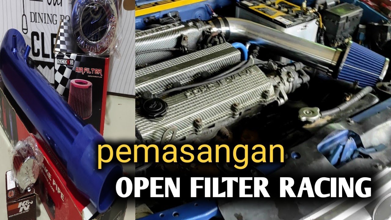 Pemasangan open filter racing di mobil timor dohc - YouTube