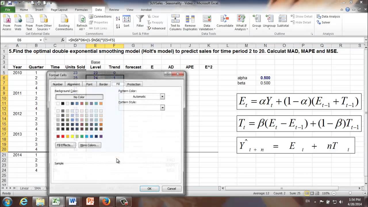 Time Series Forecasting_SUV Sales Example_Part 4 - YouTube