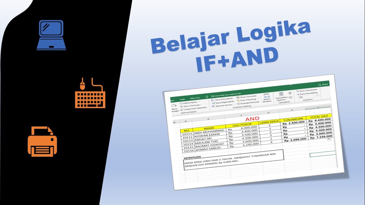 Belajar Microsoft Excel 2019 Logika "IF dan AND" - YouTube
