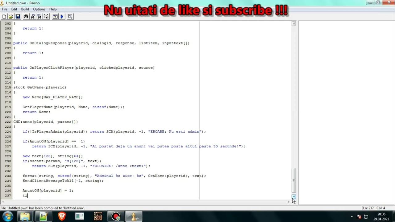 Tutorial Scripting, comanda /anno | SA:MP - YouTube