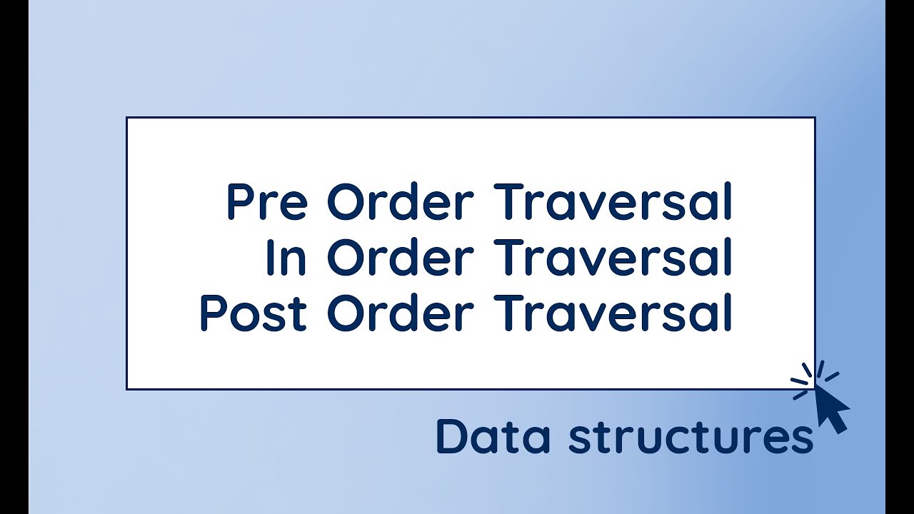BUNARY SEARCH TREE TRAVERSAL || PRE ORDER TRAVERSAL || IN ORDER ...