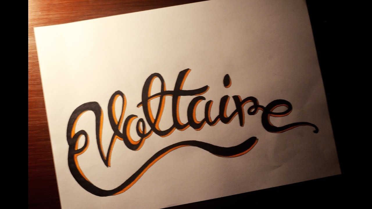 Hand Lettering, Drawing. (Logo Branding) VOLTAIRE #18 - YouTube