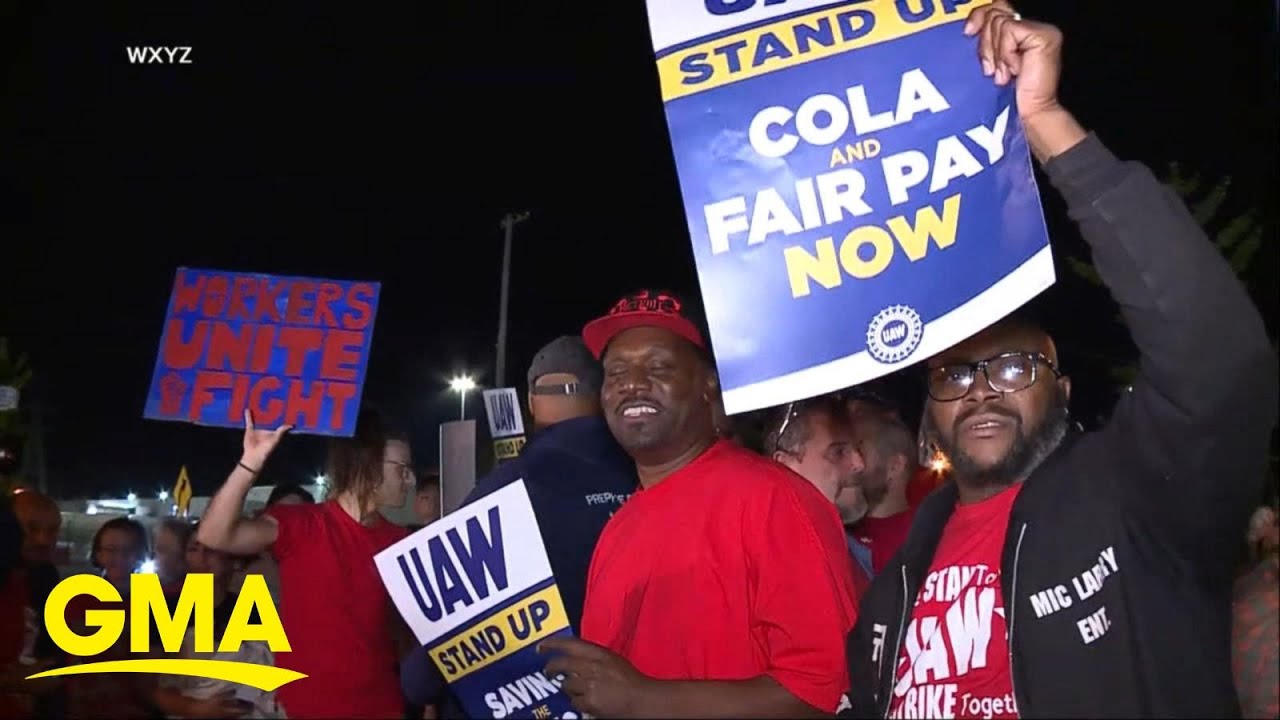 UAW launches strike against Big 3 automakers l GMA - YouTube