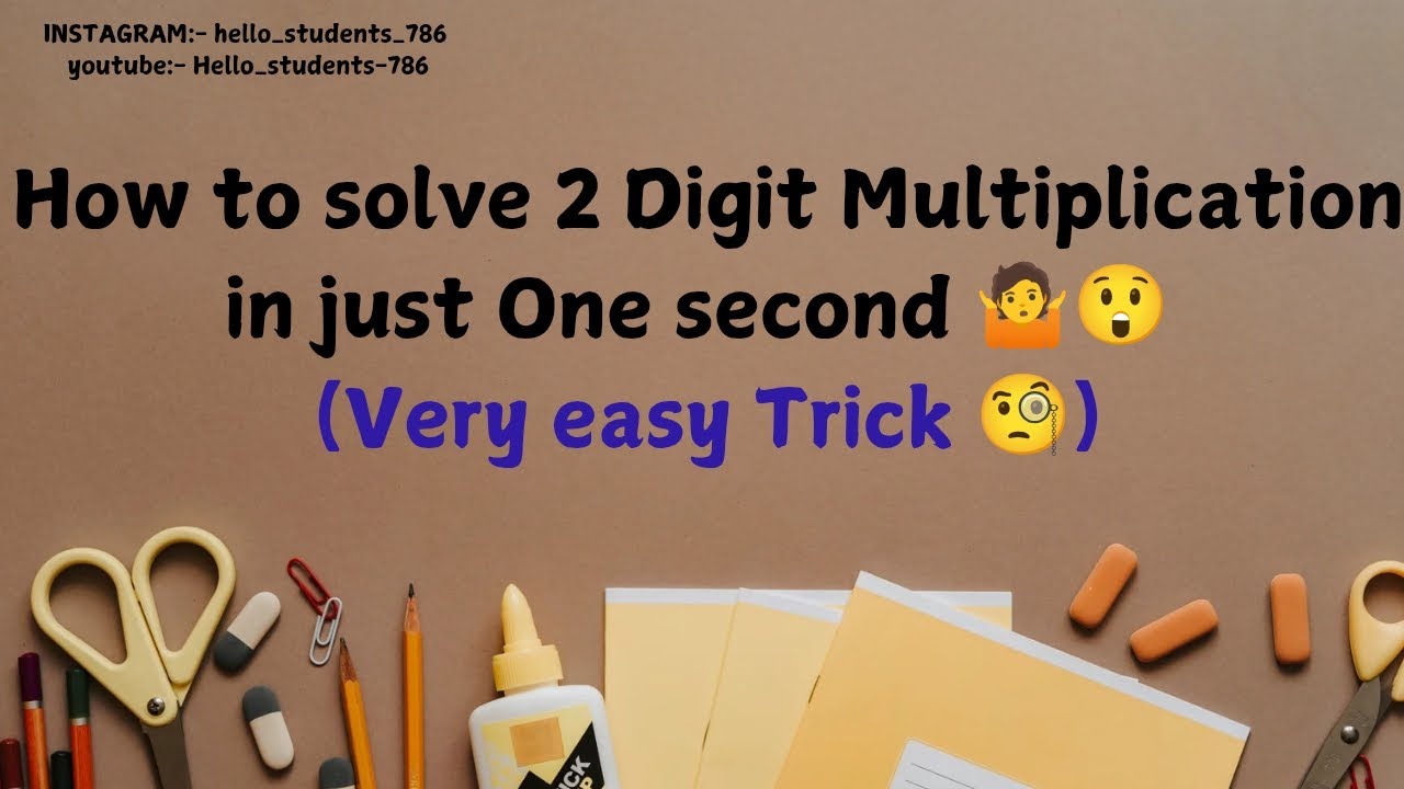 very easy Trick (2 Digit multiplication) - YouTube