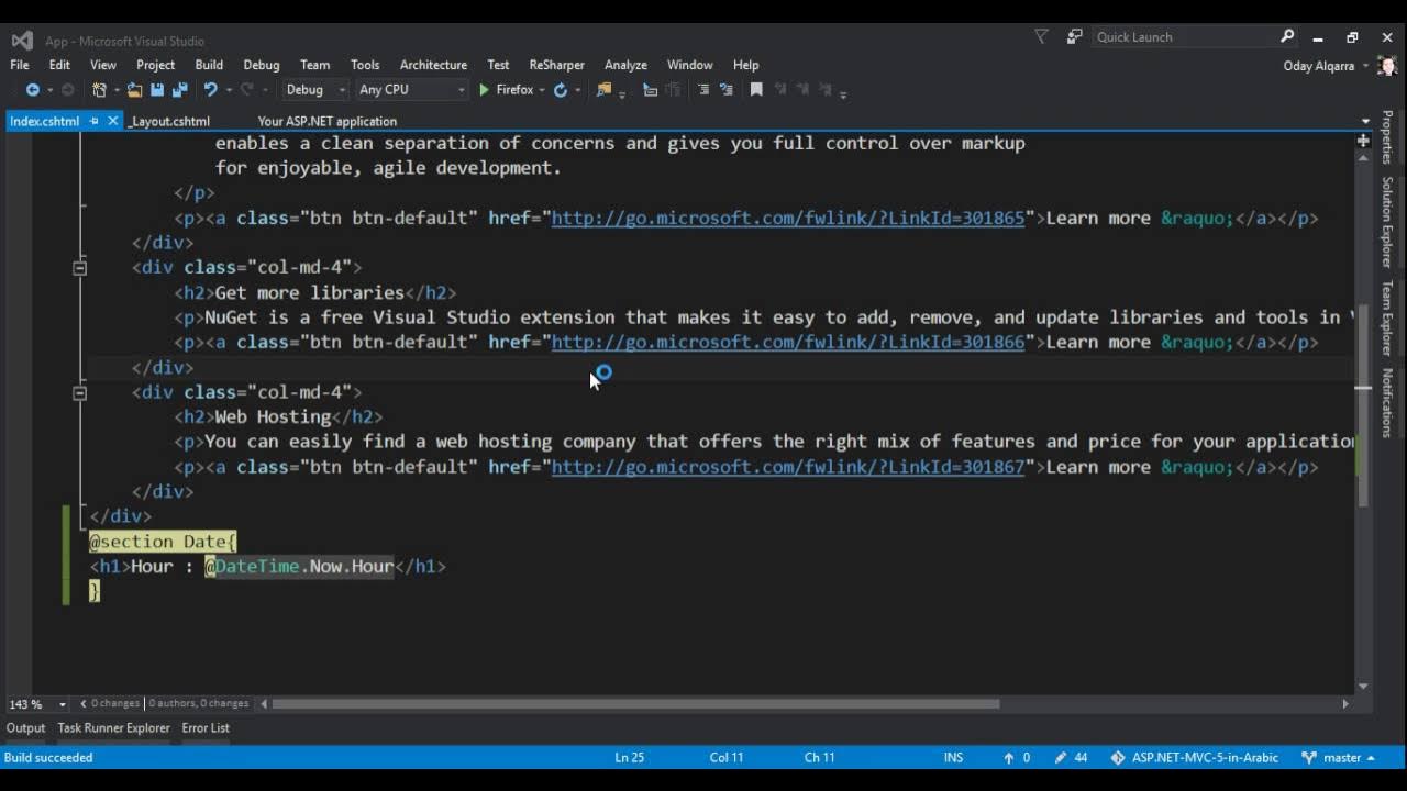 RenderSection Method - 36 - ASP.NET MVC 5 in Arabic - YouTube