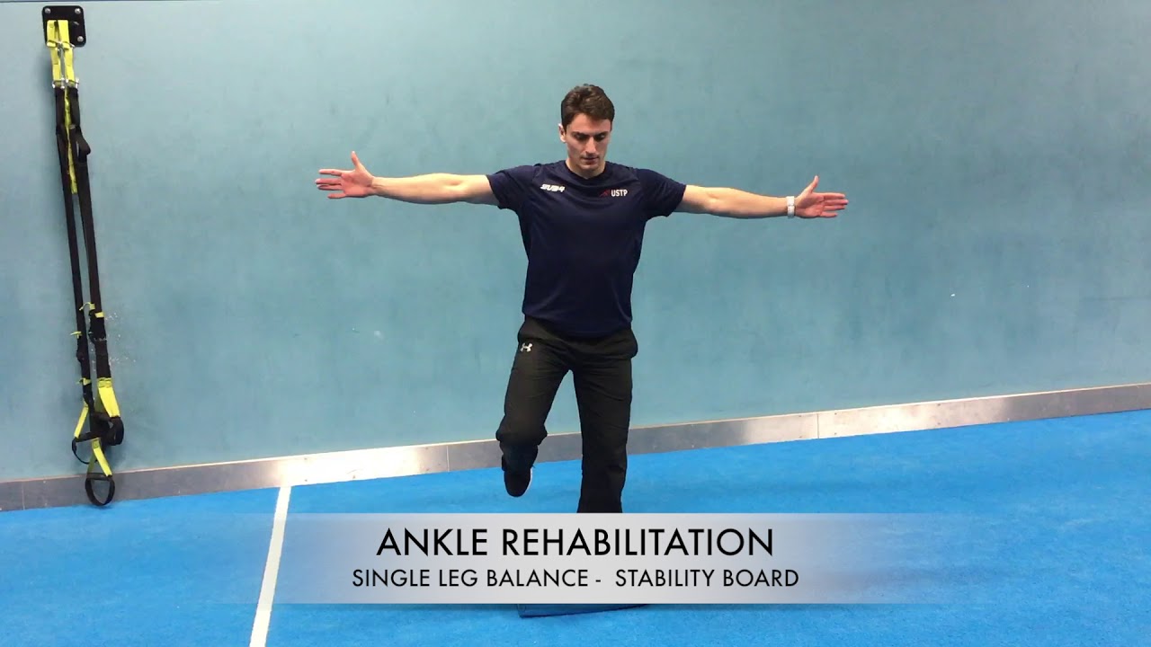 ANKLE REHABILITATION SINGLE LEG BALANCE STABILITY BOARD - YouTube