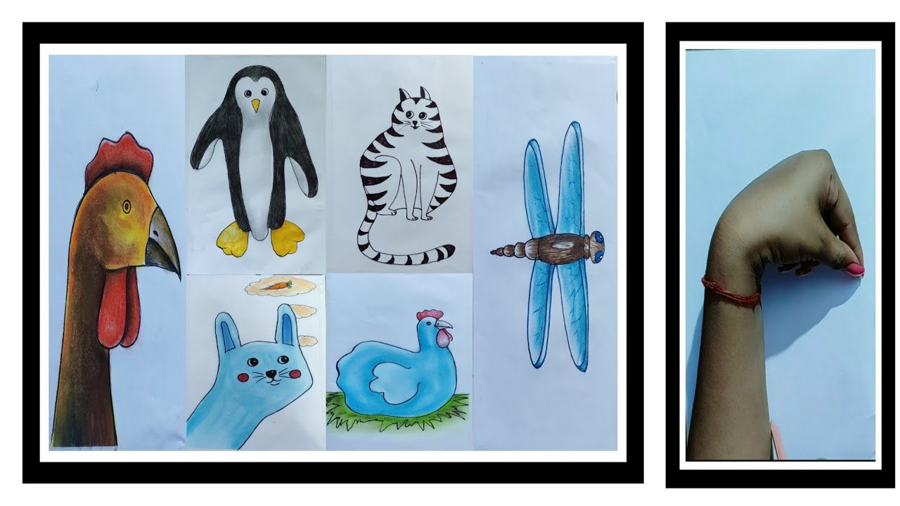 Hand art | Art activities | Art for kids I Hand art trick | Art with ...