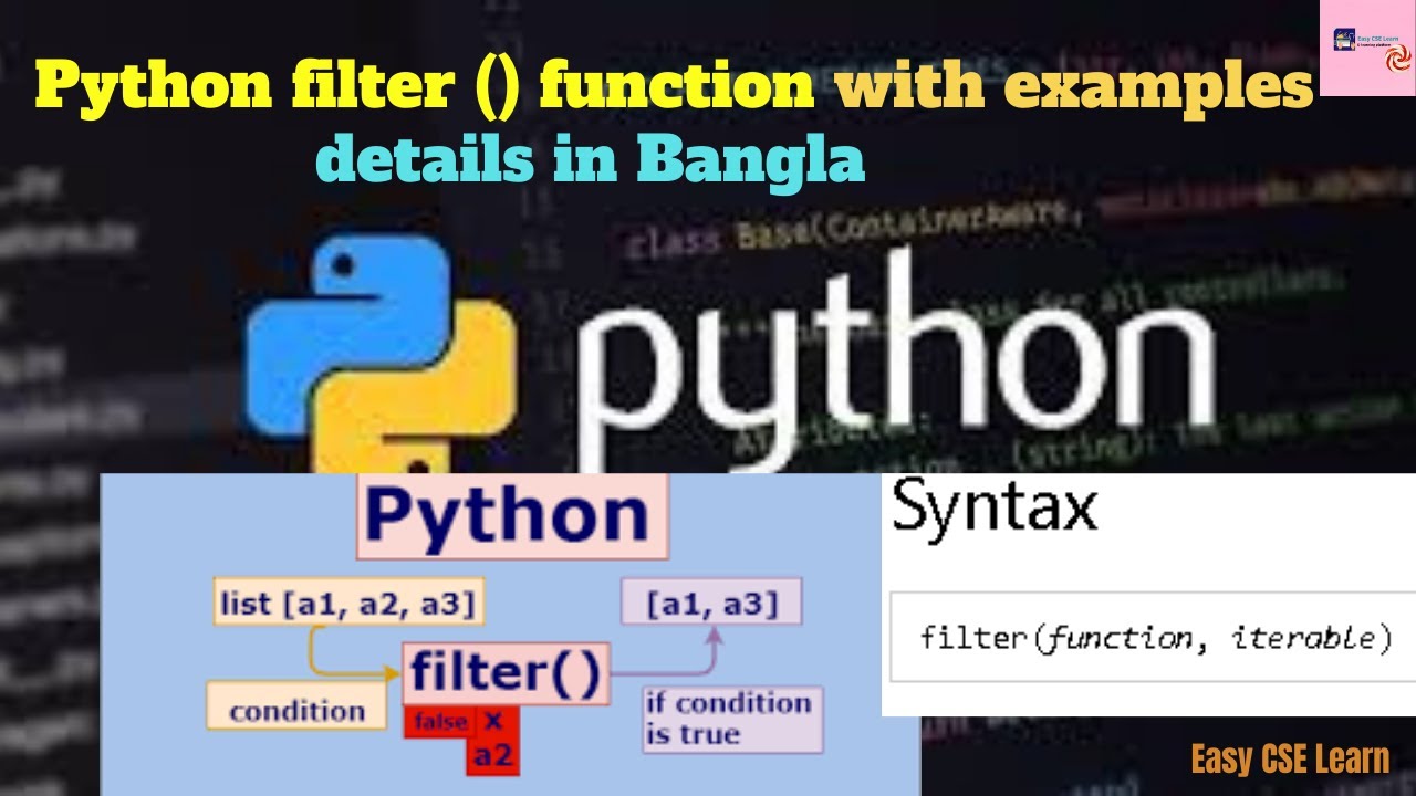 Python Filter Function With Examples And Palindromes Details In Bangla Youtube