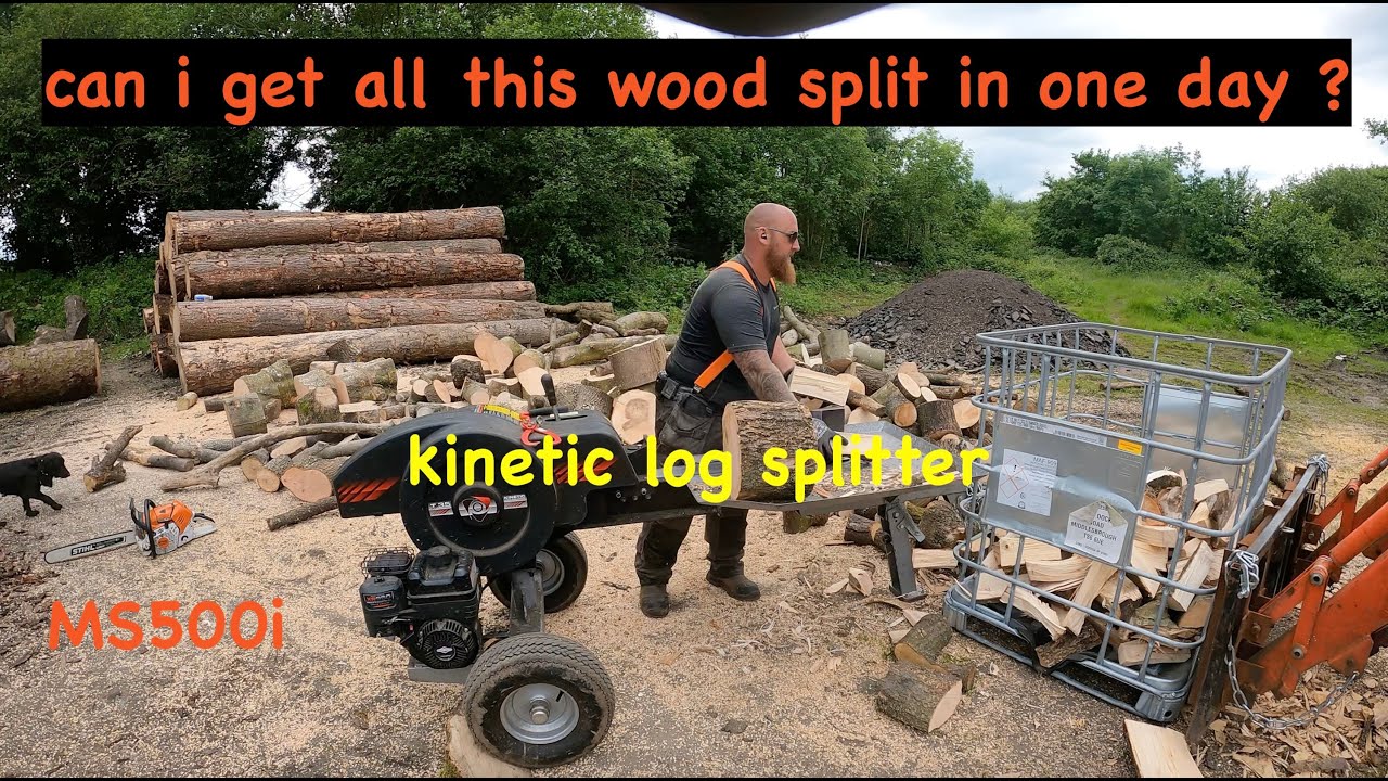 Cutting with the Stihl MS500i and splitting with the kinetic splitter ...