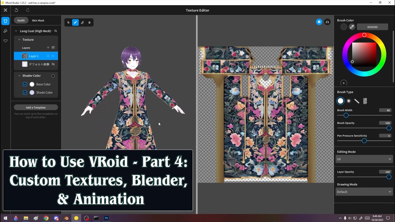How to Use VRoid - Part 4: Custom Textures, Blender, & Animation - YouTube