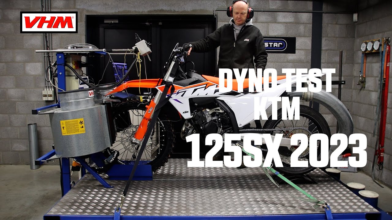 Dyno test KTM 125SX 2023 with VHM cylinder head, insert, piston - YouTube