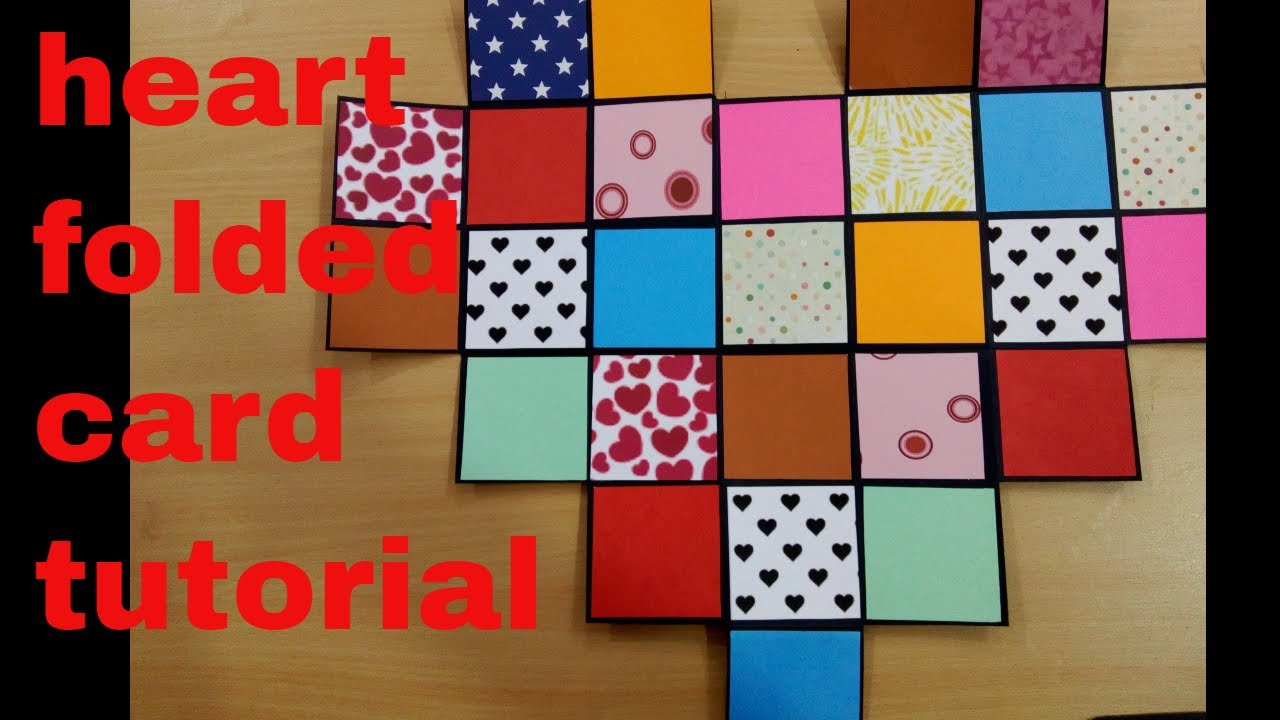 heart folded card tutorial - YouTube