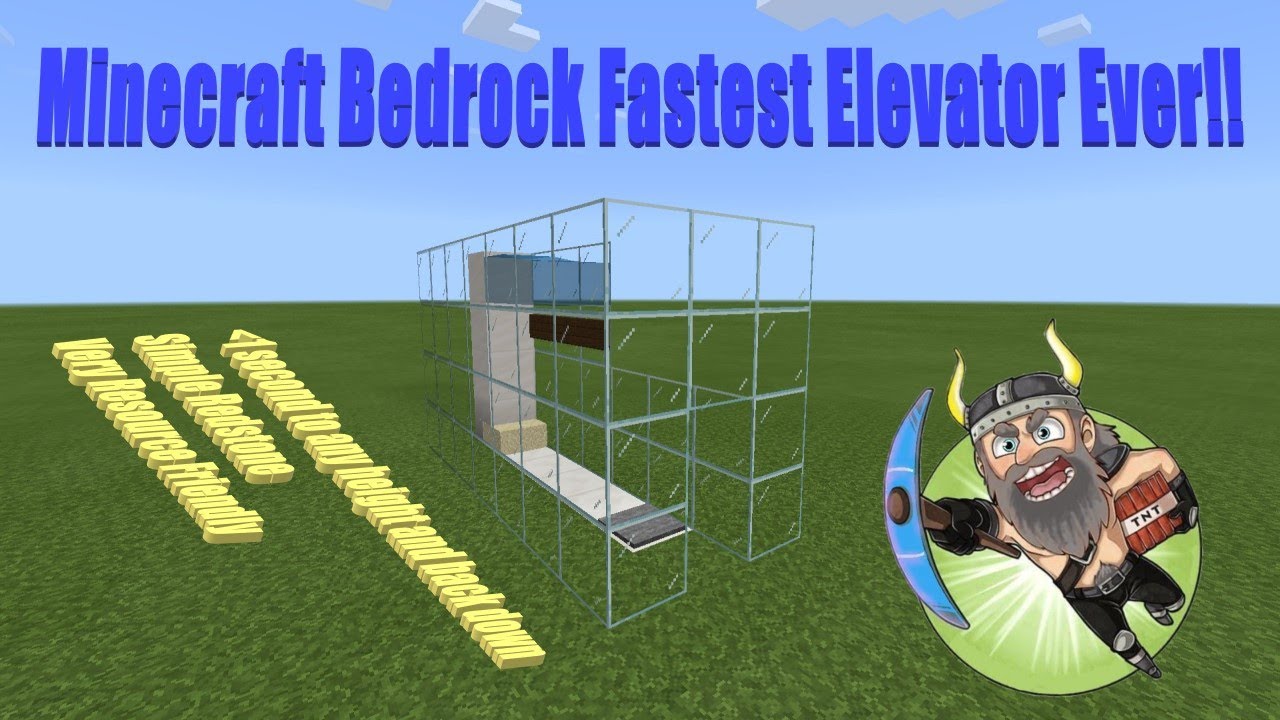 Minecraft Bedrock: Fastest Elevator Ever!! Tutorial (1.14.1)(Broken 1. ...