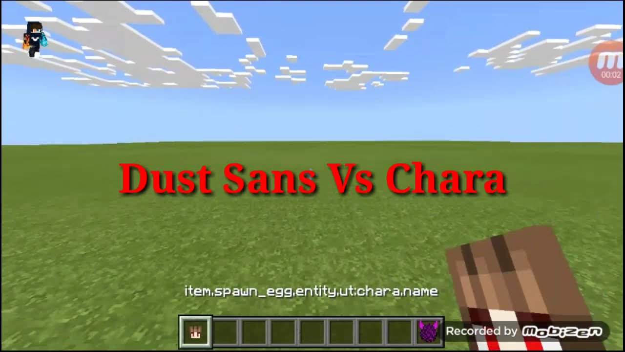 Dust sans vs Chara di minecraft | MCPE Battle - YouTube