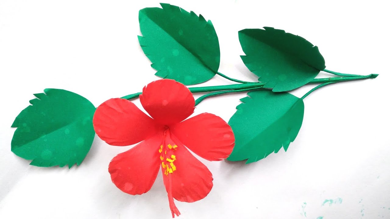 Hibiscus paper flower Flower Origami step by step - YouTube