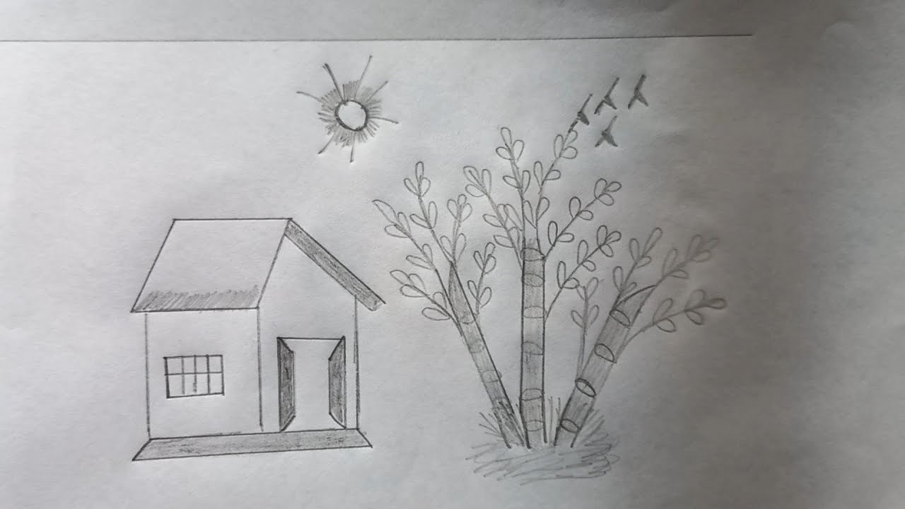 A beautiful scene with only one house step by step - YouTube
