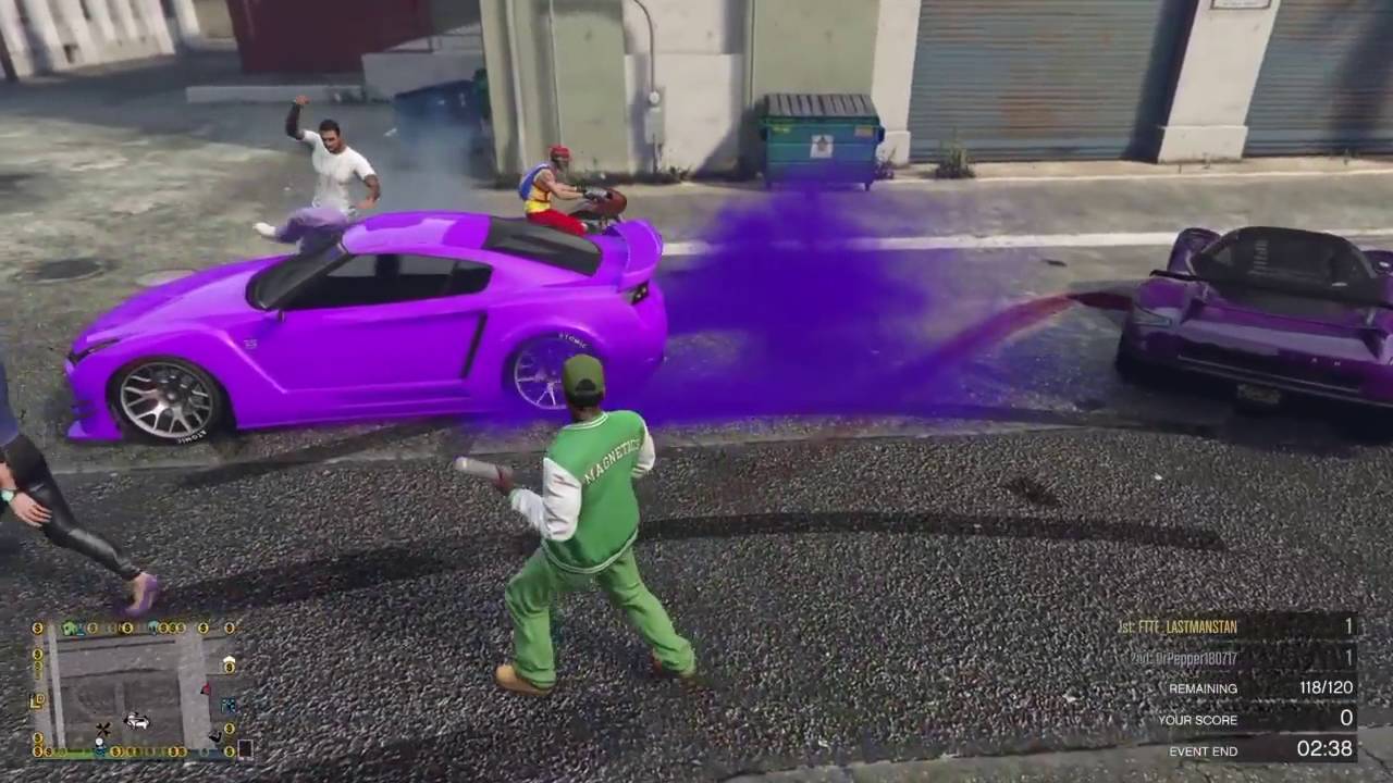 GTA 5 funny moments ft. Fanum Purple vs Green - YouTube