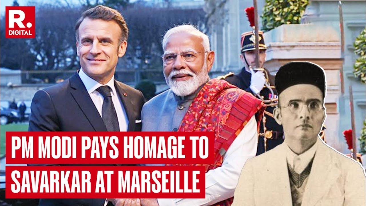 PM Modi Visits Marseille With President Macron, Pays Homage to Veer Savarkar - YouTube