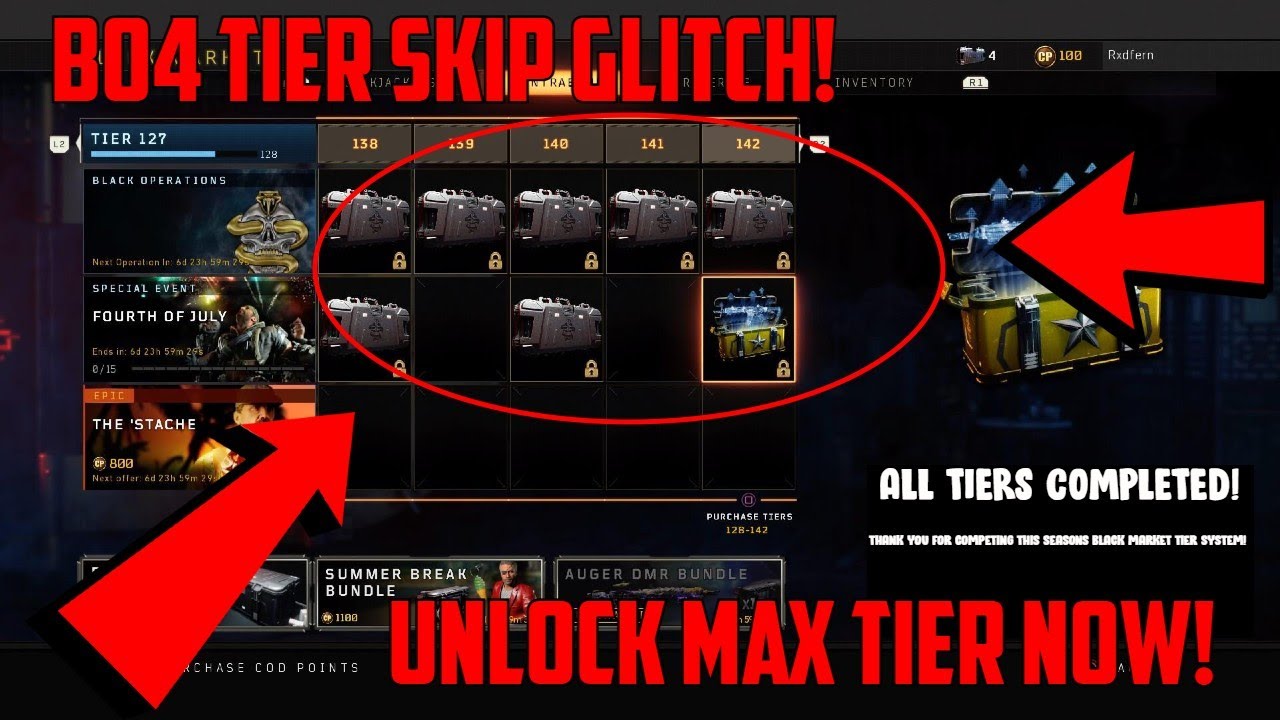 BO4 TIER SKIP GLITCH! CLAIM FREE TIERS NOW! COD TIER SKIP GLITCH! BLACK ...