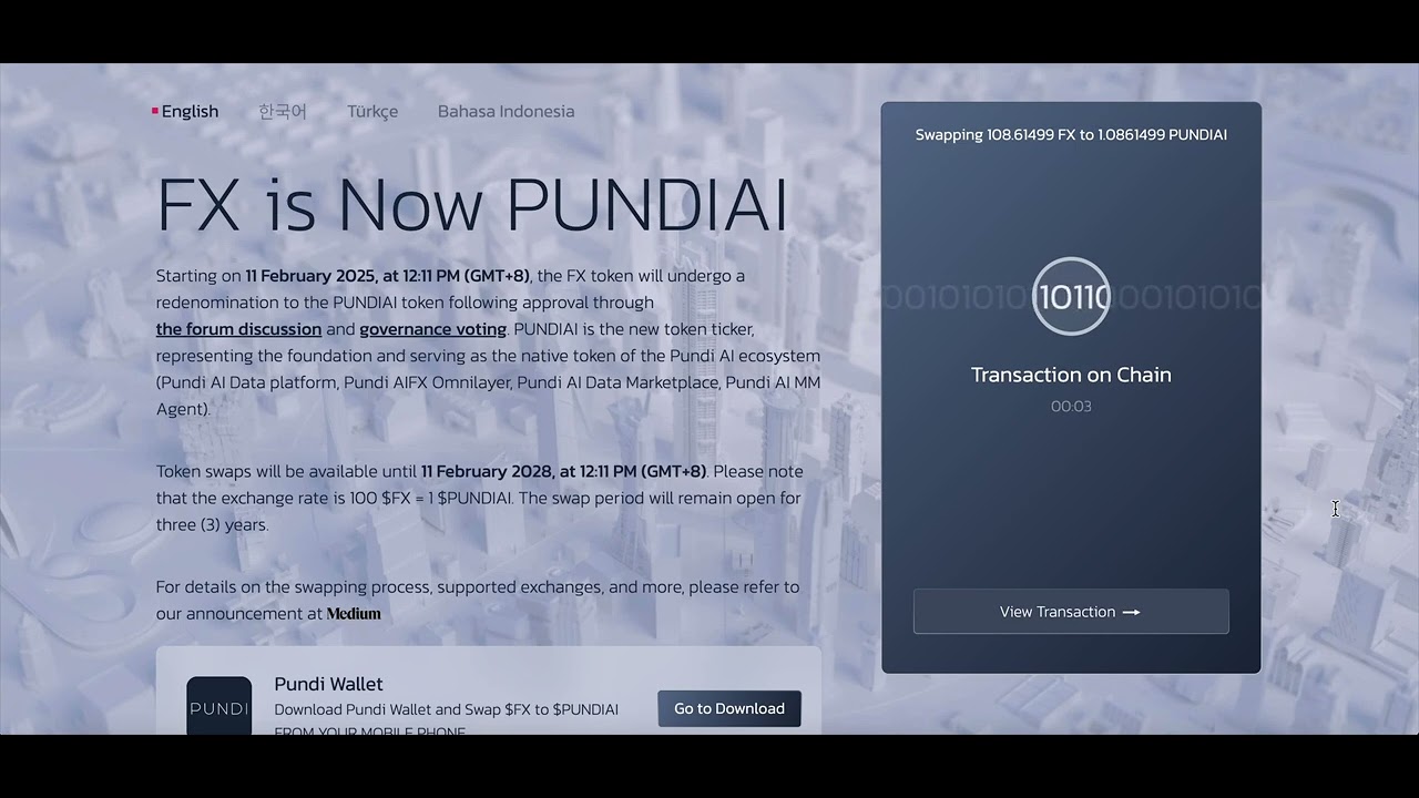 How to upgrade your $FX tokens to $PUNDIAI - YouTube