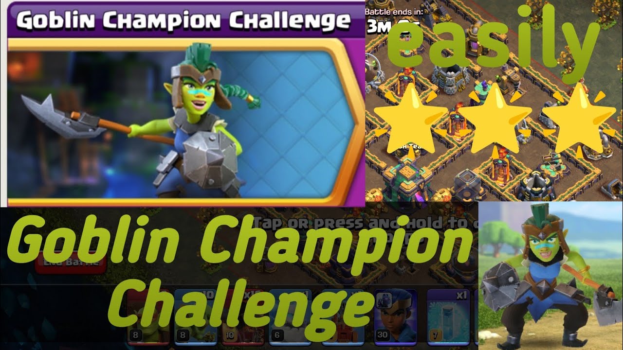 easily 3 Star Goblin champion challenge !! clash of clans - YouTube