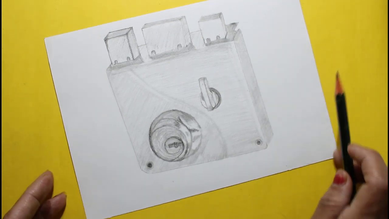 How to draw a door lock easy for beginners door lock sketch drawing ...