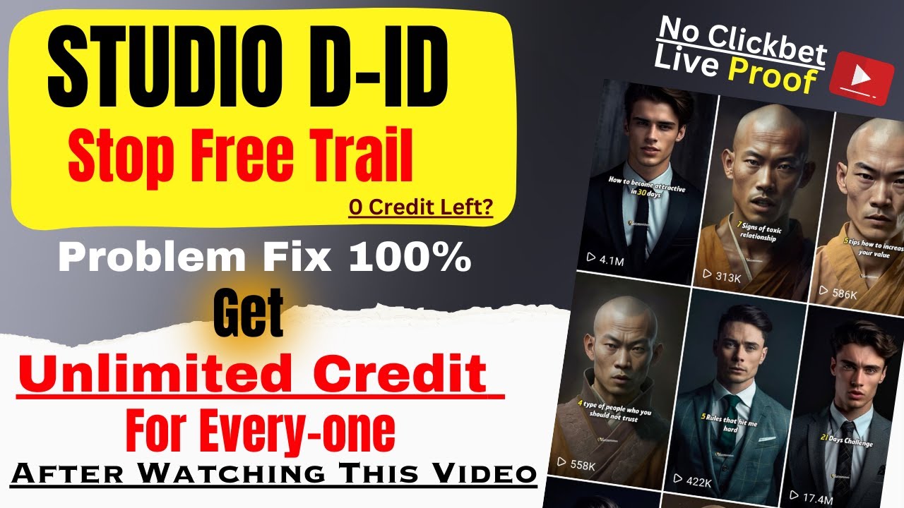 Studio D-ID Free Credit Problem Solved. Get Unlimited Credit From ...