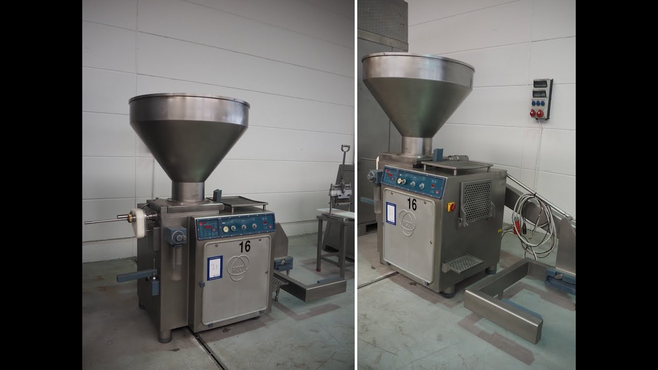 1219-21: Risco vacuum filling machine with lifter for 200 liter meat ...