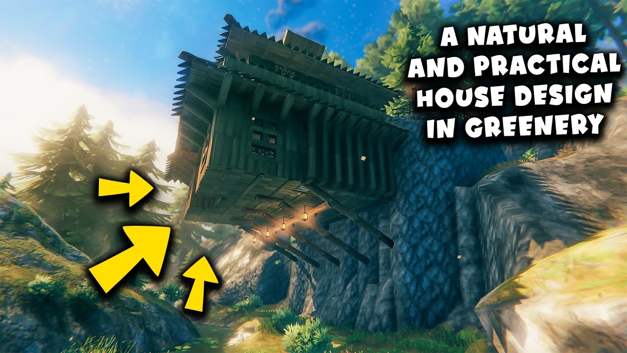 A natural and practical house design in greenery | Valheim - YouTube