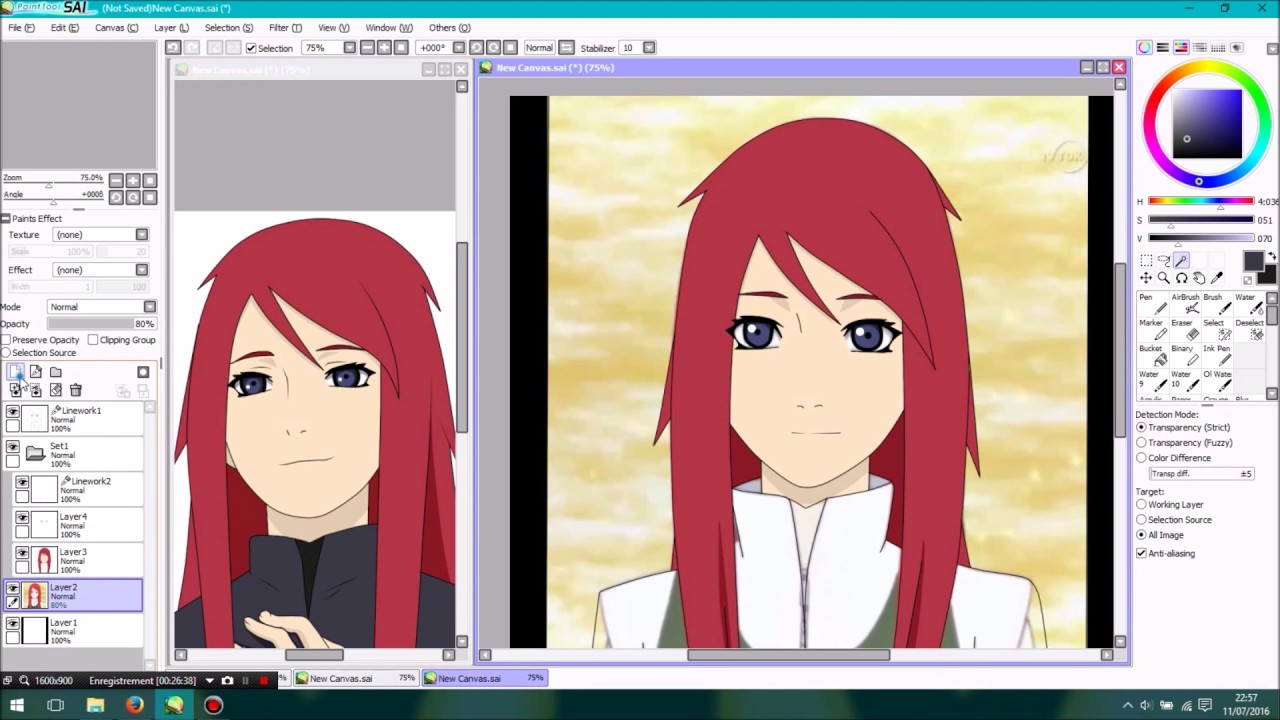 EDIT Naruto RPC Emma Uzumaki PaintToolsSai - YouTube