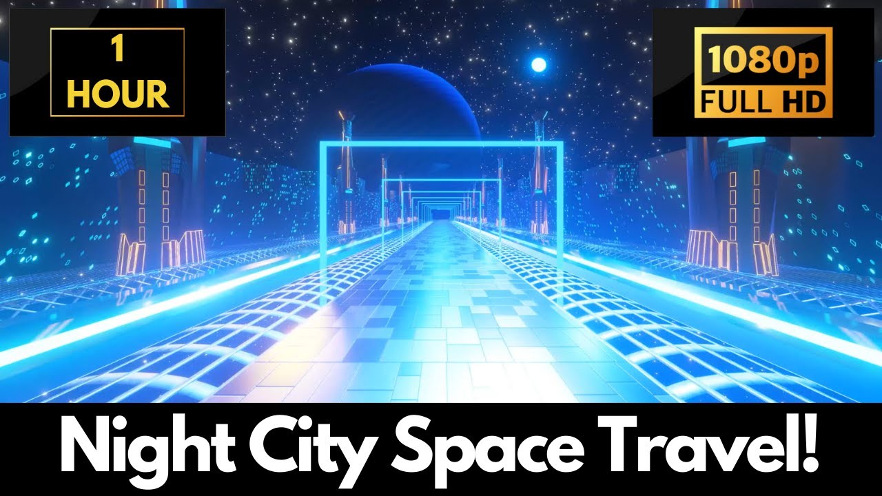 Travelling on the Night City Space Road Screensaver – 1 HOUR LOOP ...