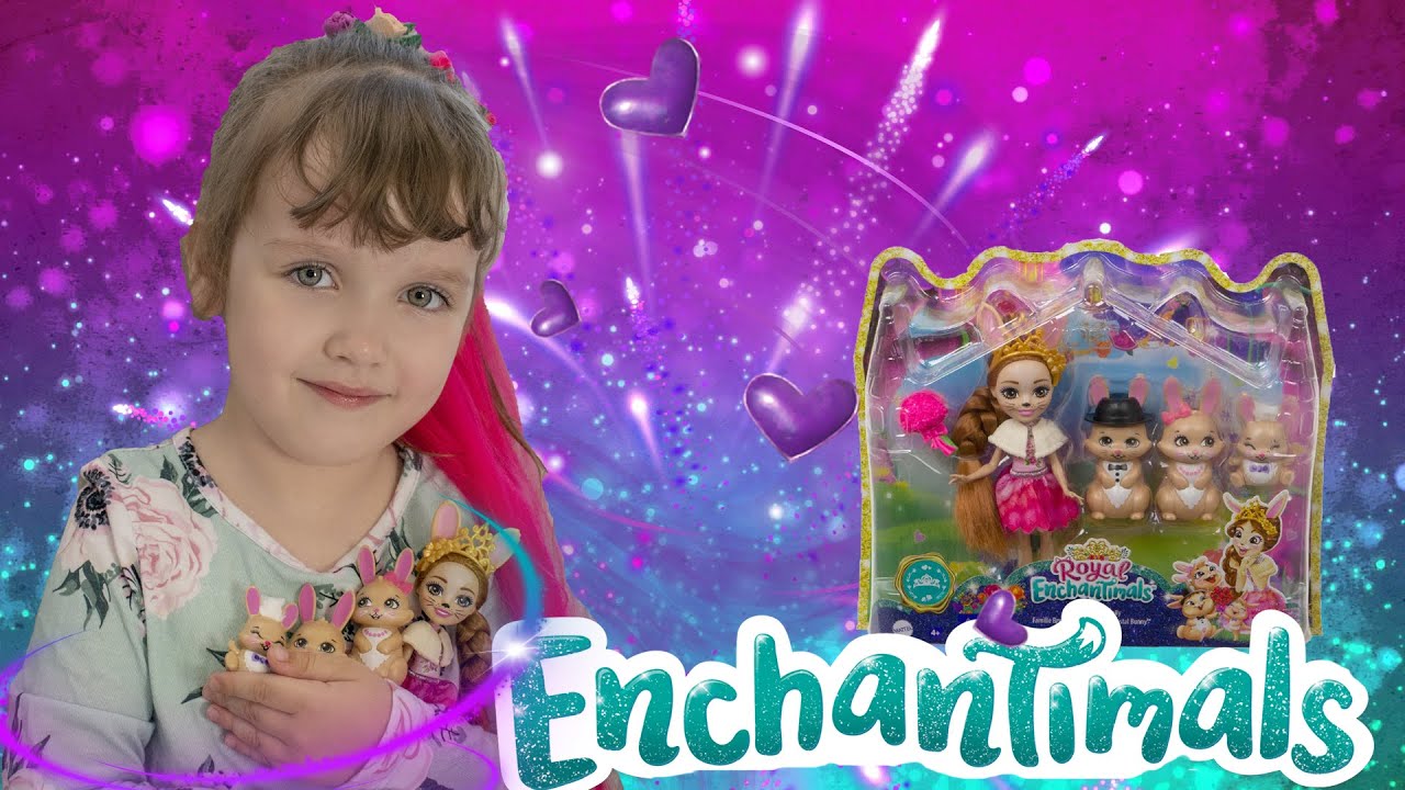 Распаковка Enchantimals Royals Семья Бристал Кроли Brystal Bunny Family ...