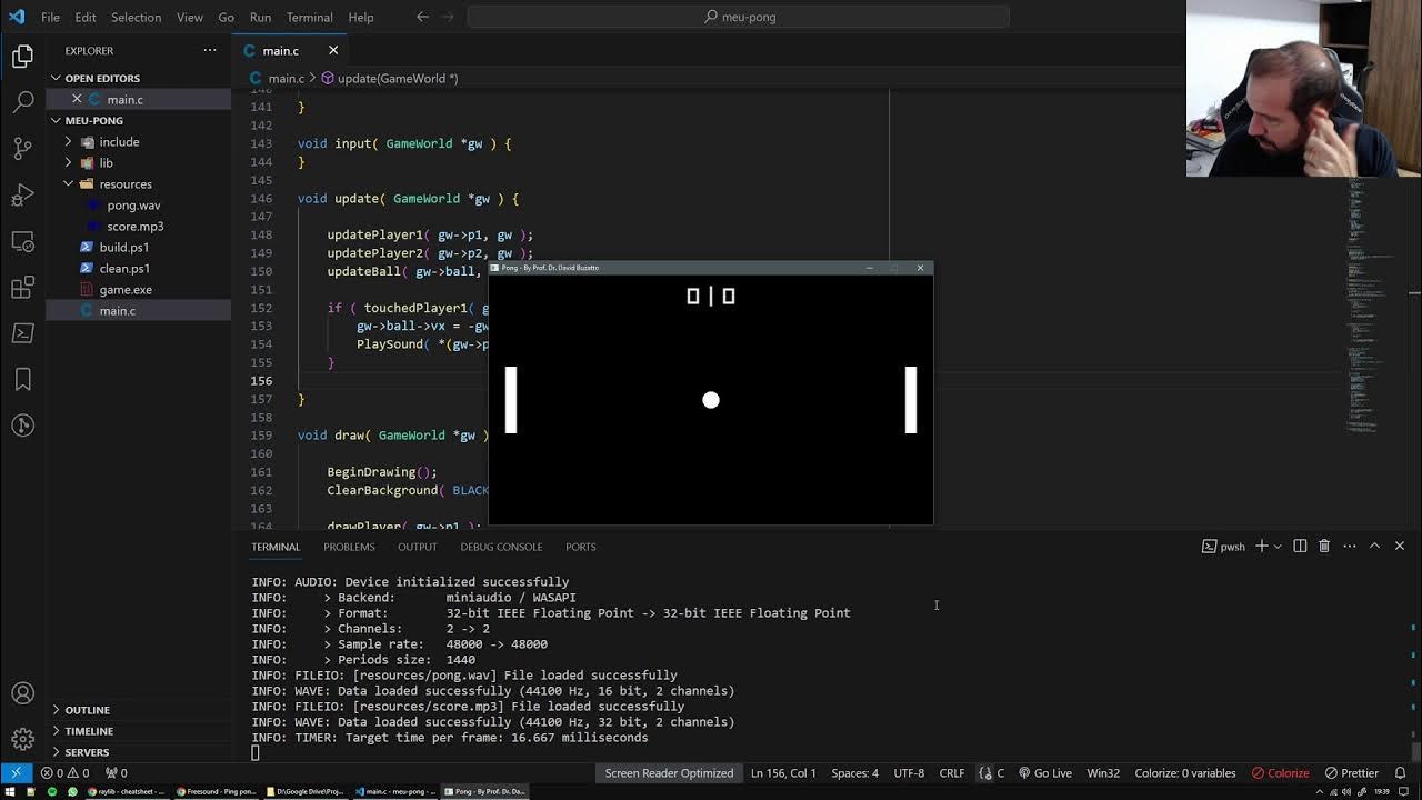 Implementando Pong em C usando Raylib (Implementing Pong game in C using Raylib) - YouTube