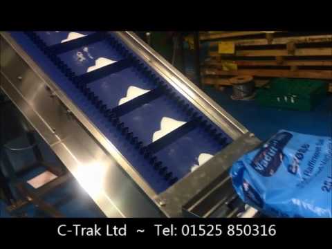 Flighted Incline Conveyor with Hopper and Chute - YouTube