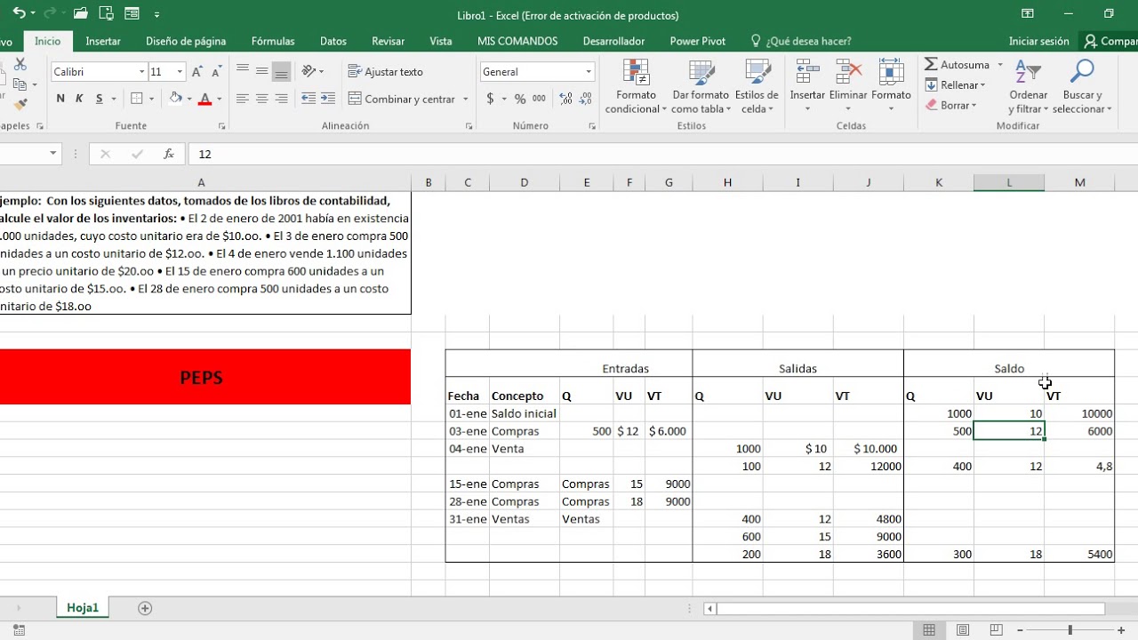 Ejercicio PEPS Y UEPS parte 1 - YouTube