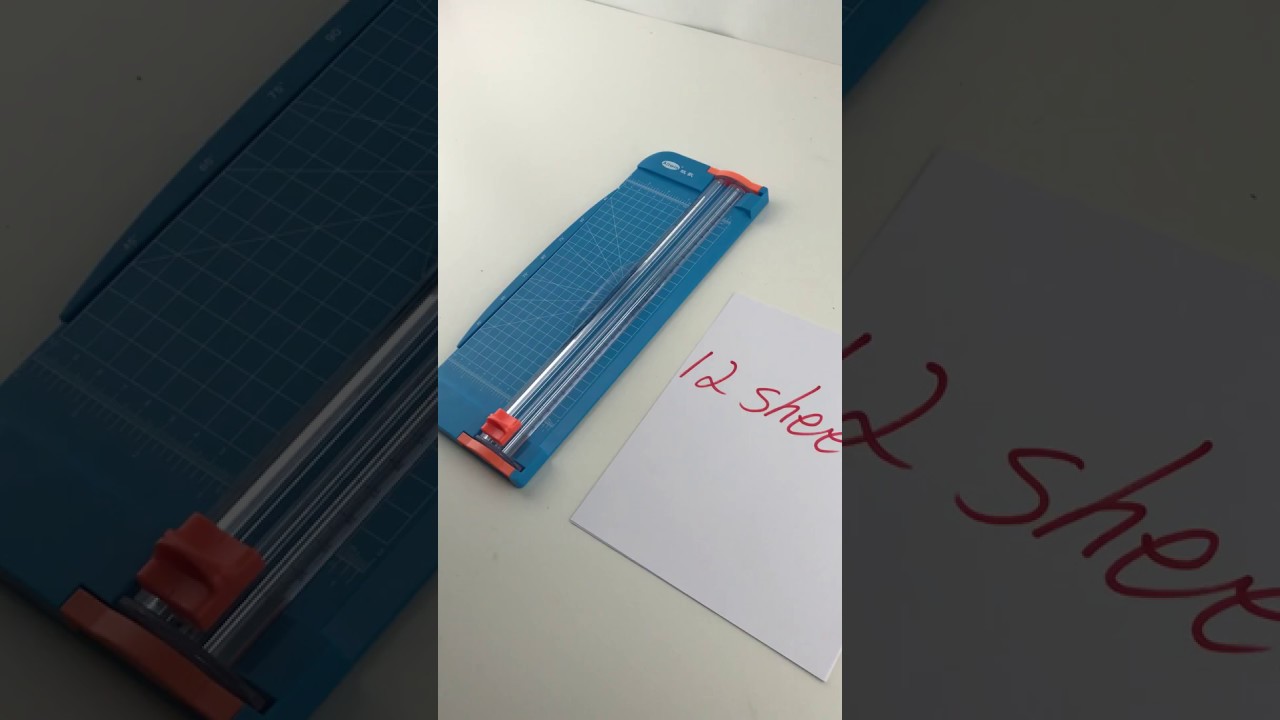 Paper Cutter, Portable 12" Paper trimmer with Safety Hidden Blade - YouTube
