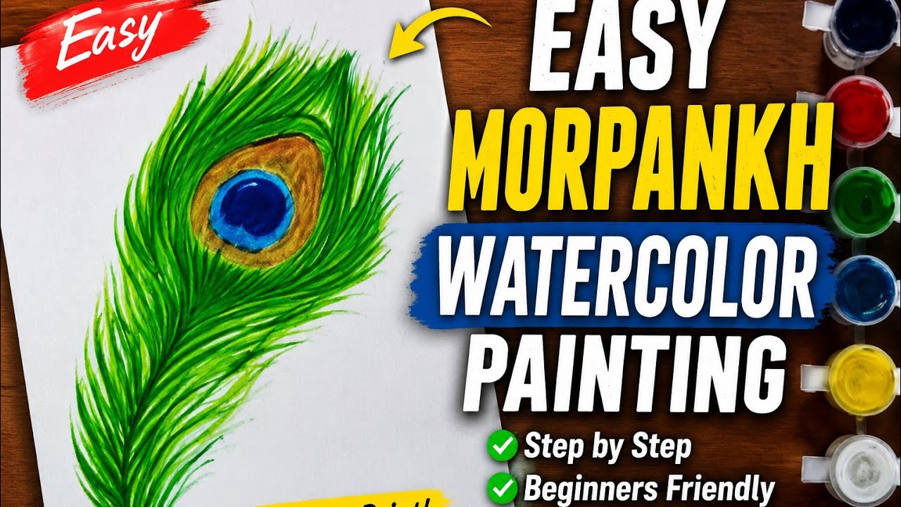 easy morpankh watercolour painting || easy watercolor painting # ...