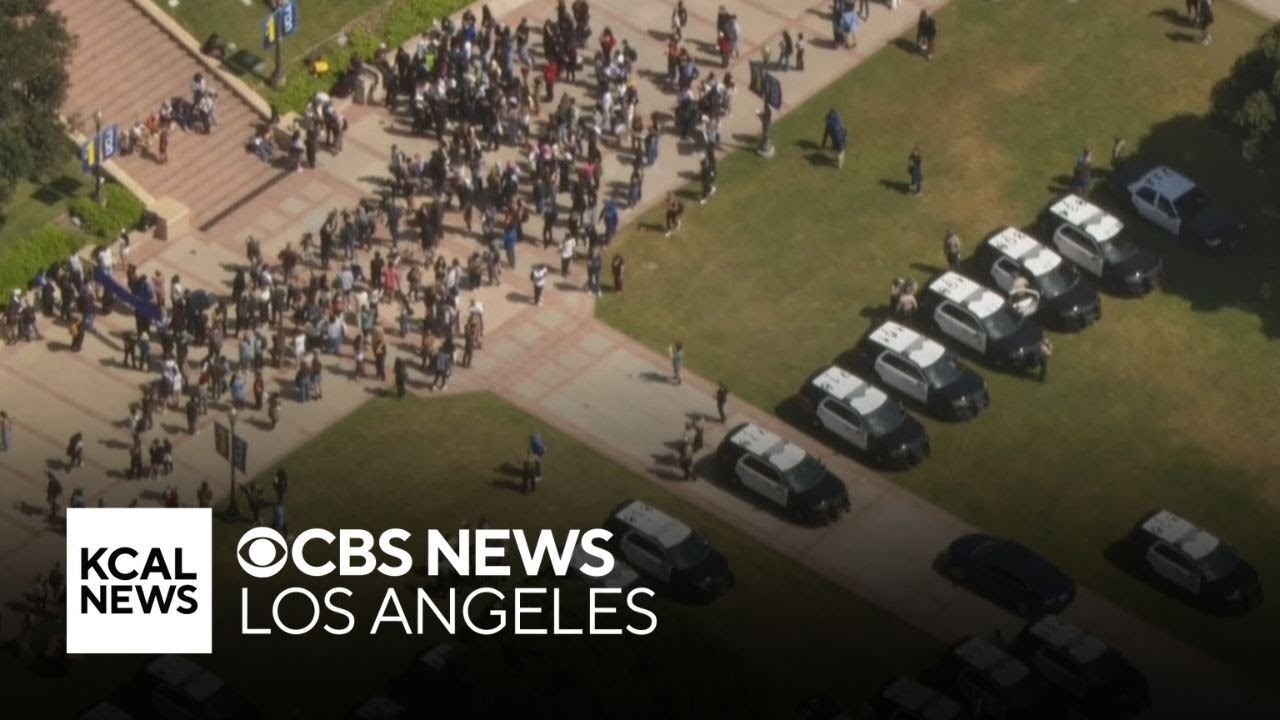Law enforcement steps up presence at UCLA - YouTube