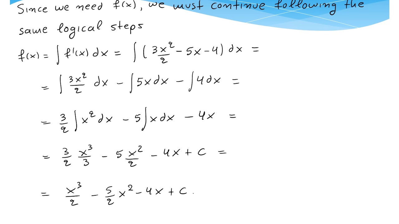 Integrals – Boundary condition Past paper exercise 011 - YouTube