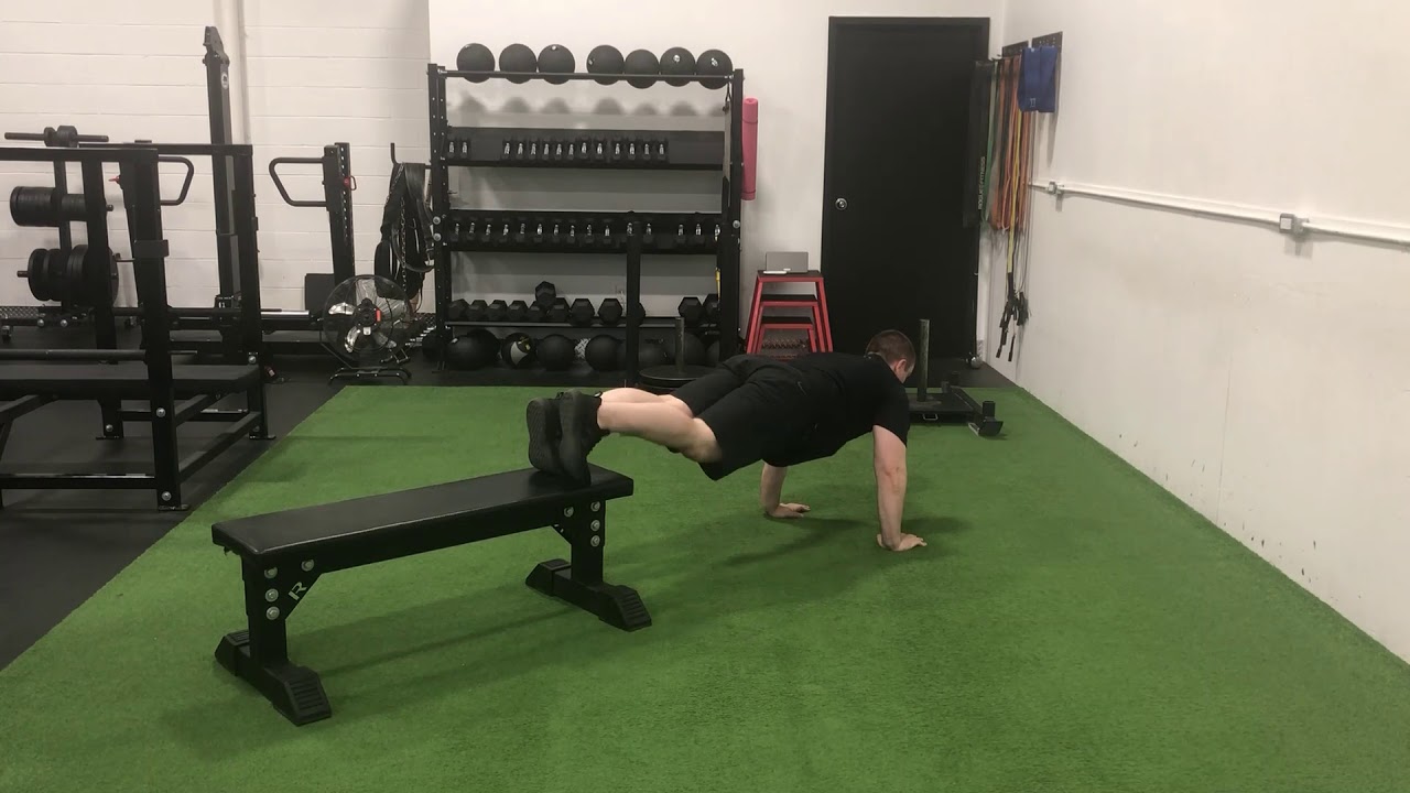 Bench Lateral Toe Tap - YouTube