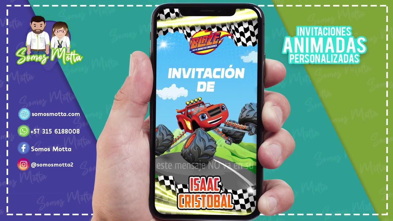 Invitación de BLAZE Y LOS MONSTER MACHINE con foto - YouTube
