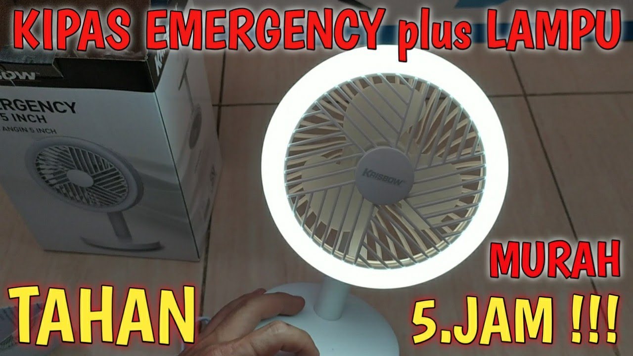 Kipas emergency mini KRISBOW plus lampu! tahan 5 ampe 10 jam!!! - YouTube